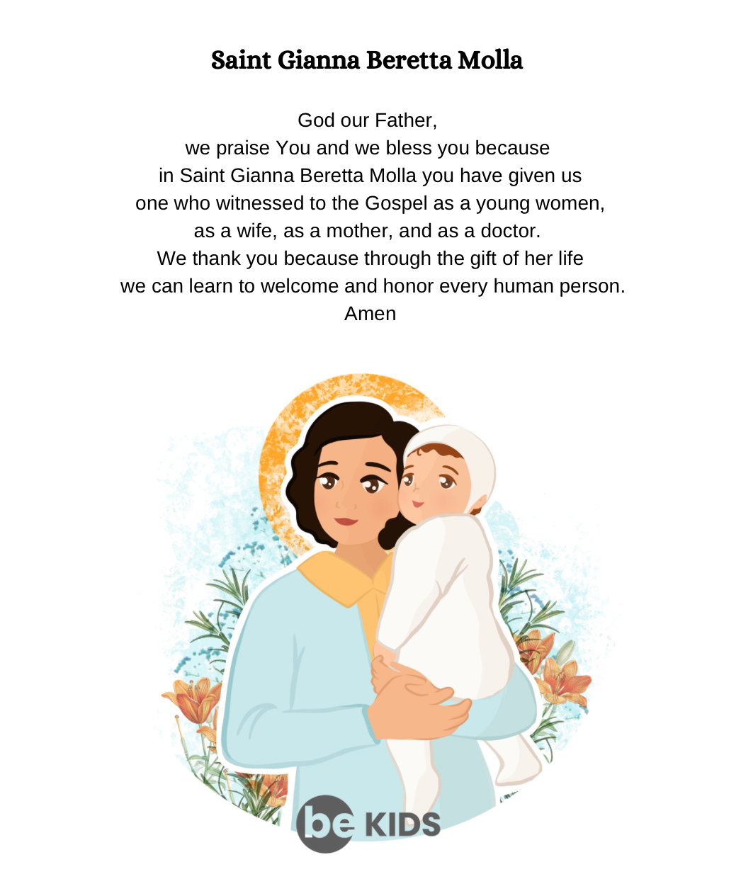 Saint Gianna Beretta Molla - BeKids
